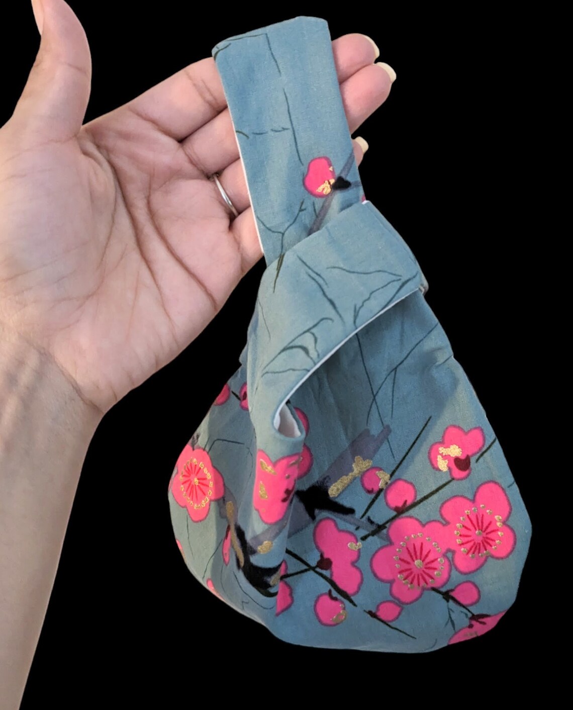 Asian Cherry Blossom Mini Knot Bag Wristlet - Etsy