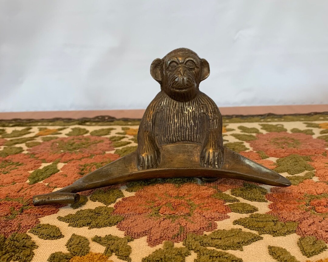 Vintage Brass Happy Monkey Trinket Dish - Etsy