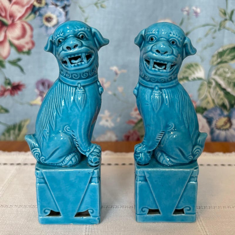 Turquoise Foo Dogs - Etsy