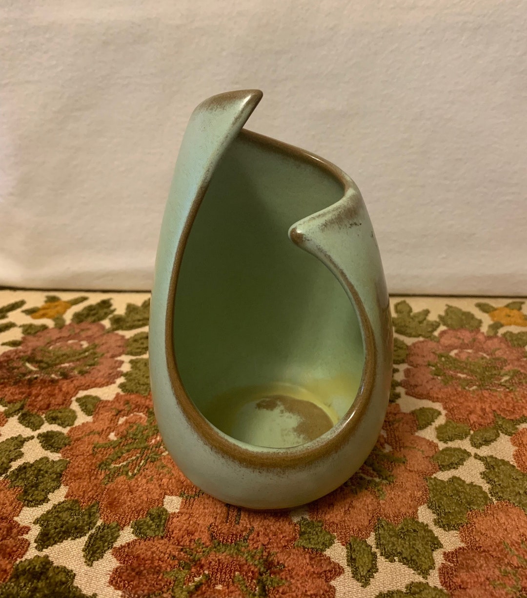 Vintage Mid Century Frankoma Collectible Green and Brown 6 Abstract ...