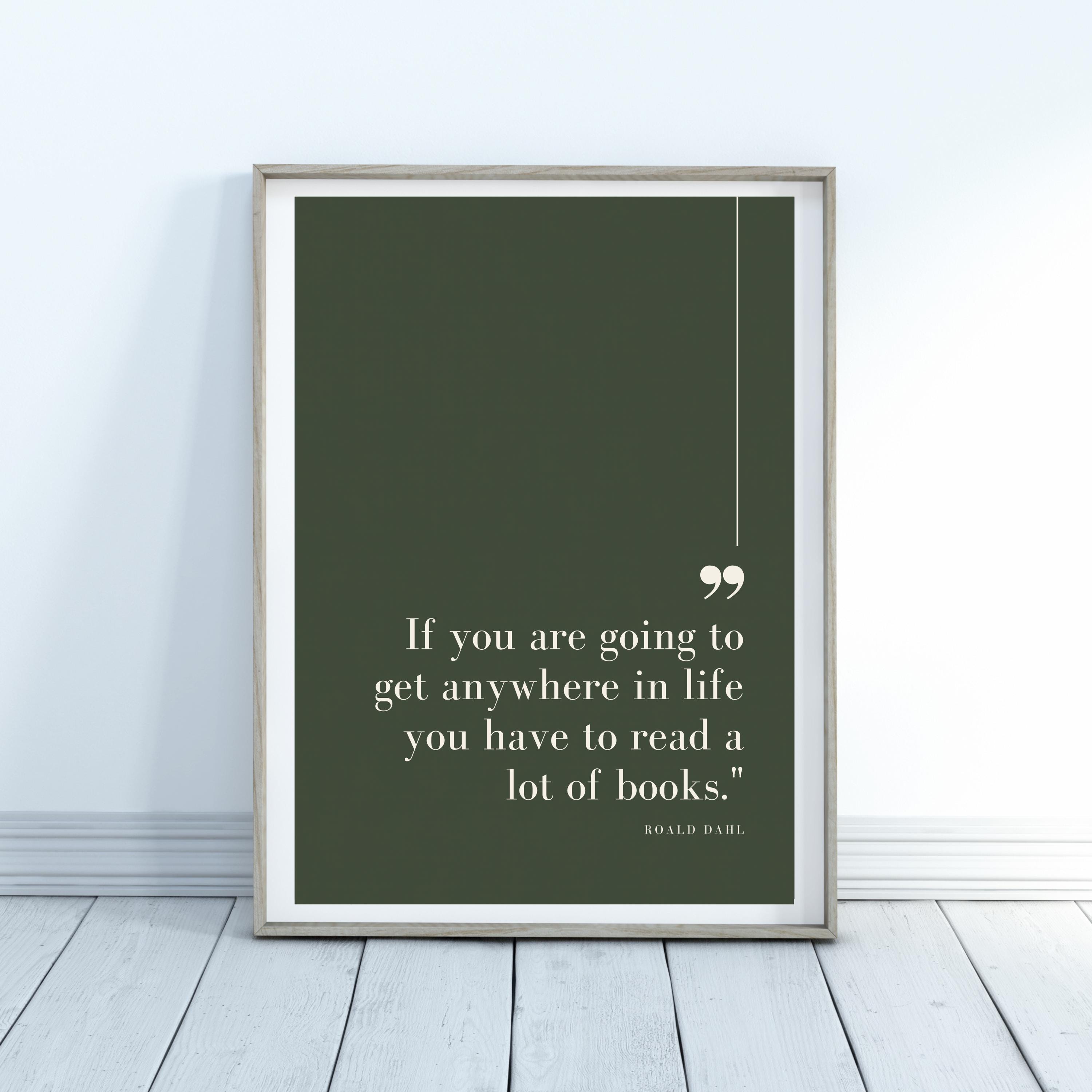 Roald Dahl Quote Bundle Read a Lot of Books Quote Digital Print ...