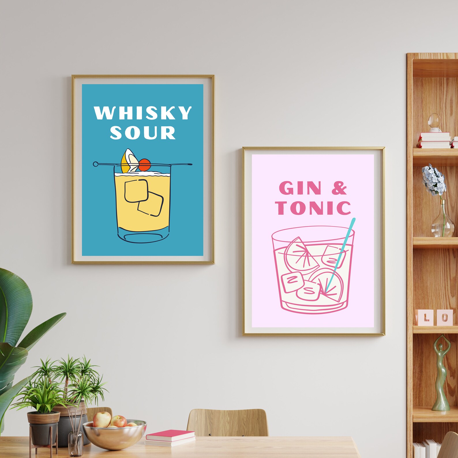 Gin Oclock Cocktail Poster Instant Download Art for Bar Cart Kitchen ...