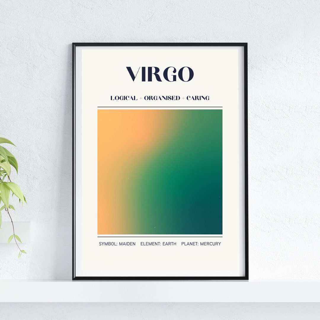 Virgo Aura Gradient Zodiac Print | Astrological Sign Poster | Celestial ...