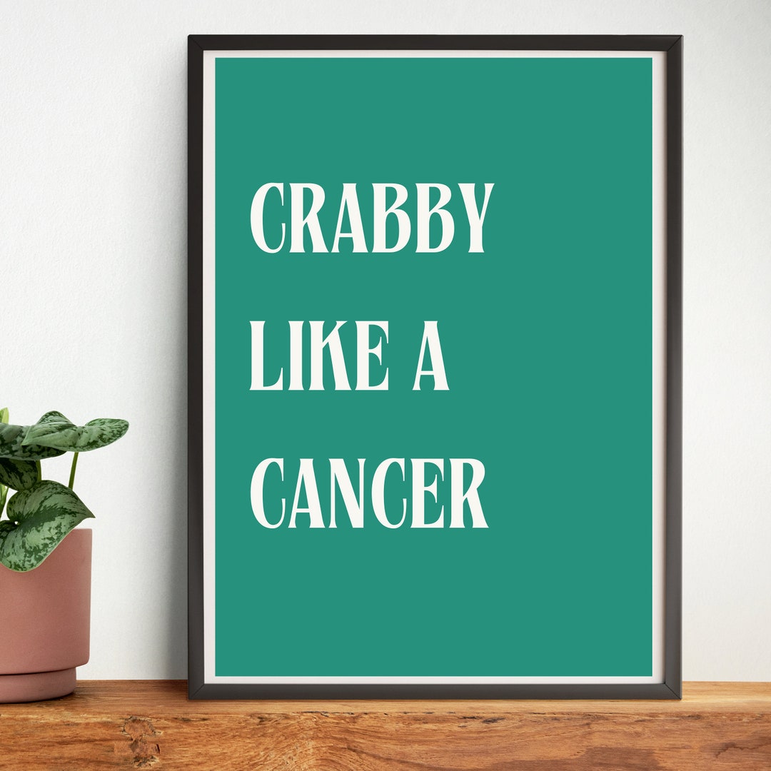 Cancer Star Sign Digital Print Astrological Sign Poster Crabby Like A ...