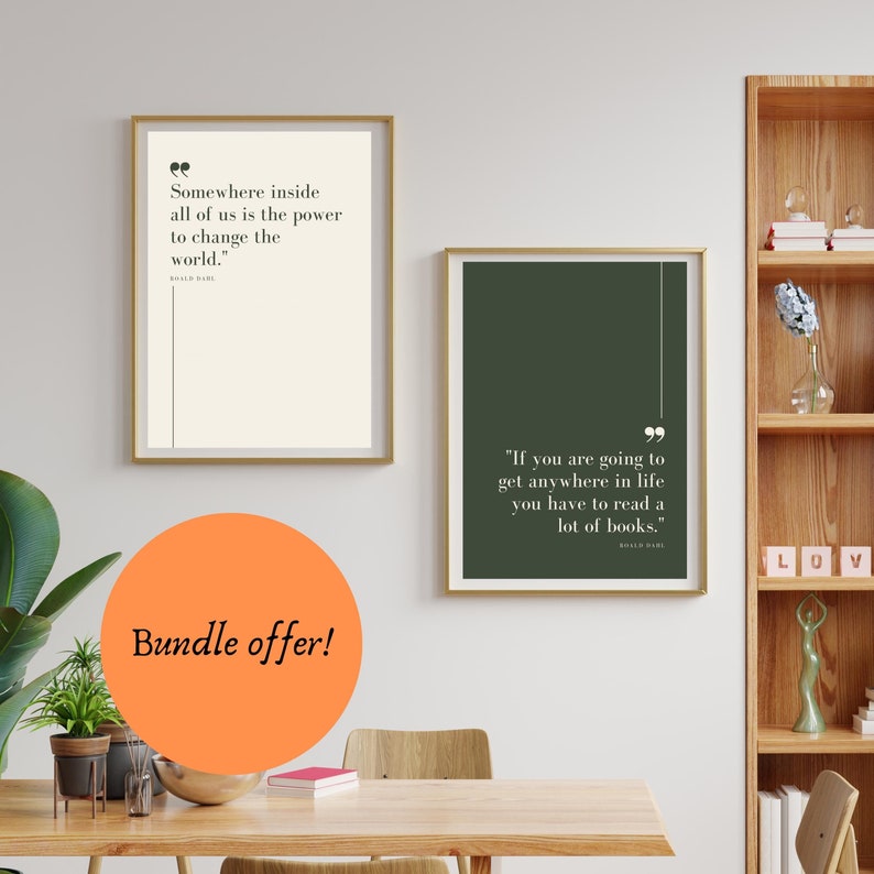 Roald Dahl Quote Bundle Read a Lot of Books Quote Digital Print ...