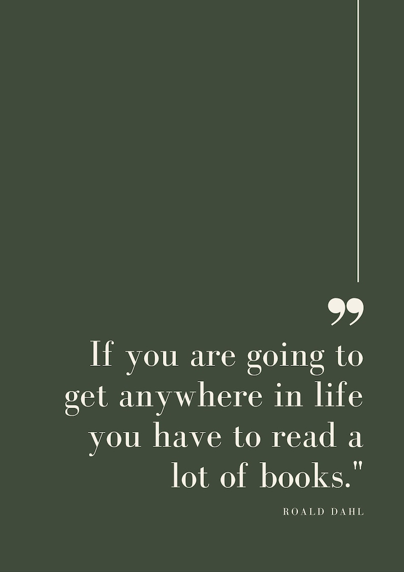 Roald Dahl Quote Bundle | Read a Lot of Books Quote Digital Print ...