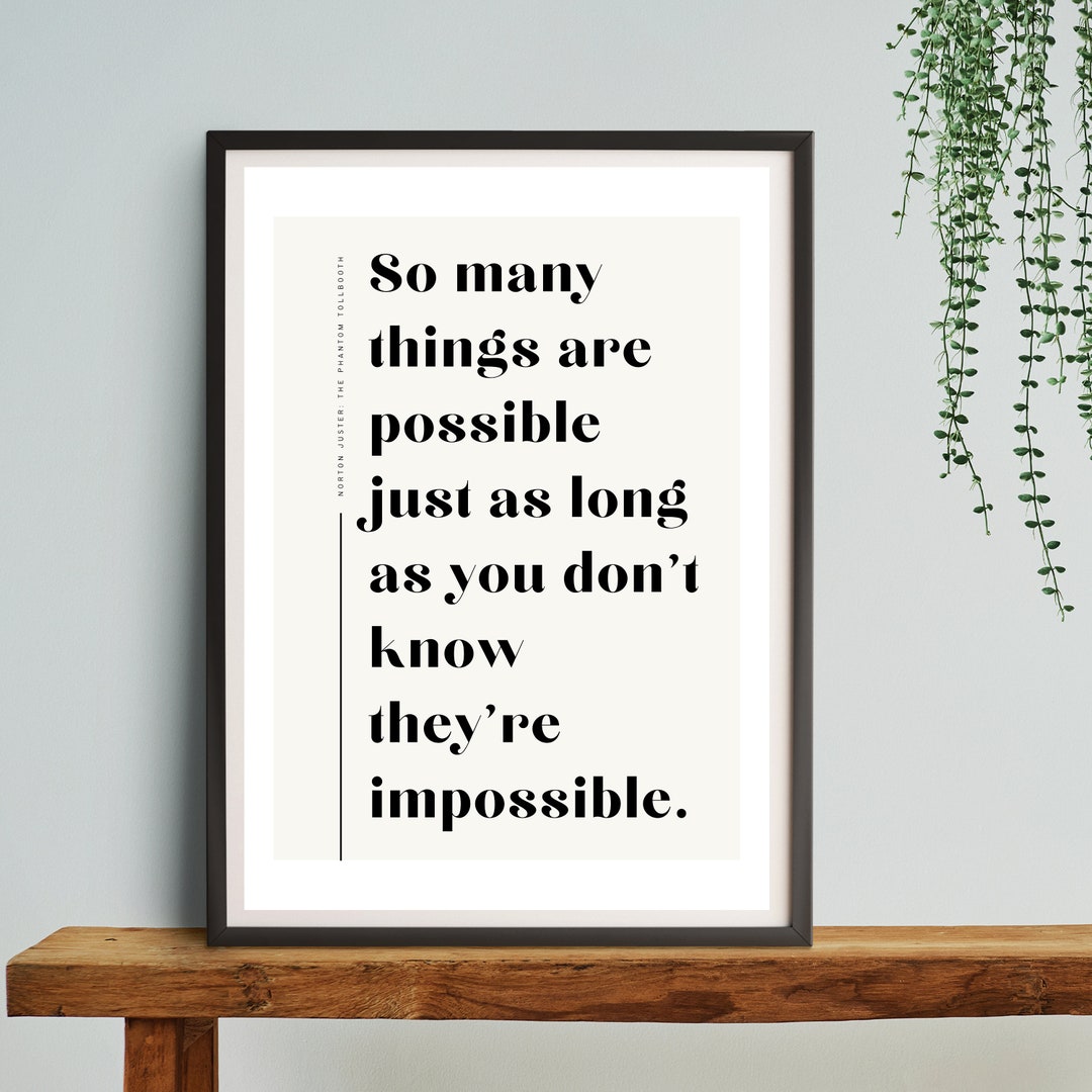 The Phantom Tollbooth Quote Digital Print | Classic Literature Quote ...