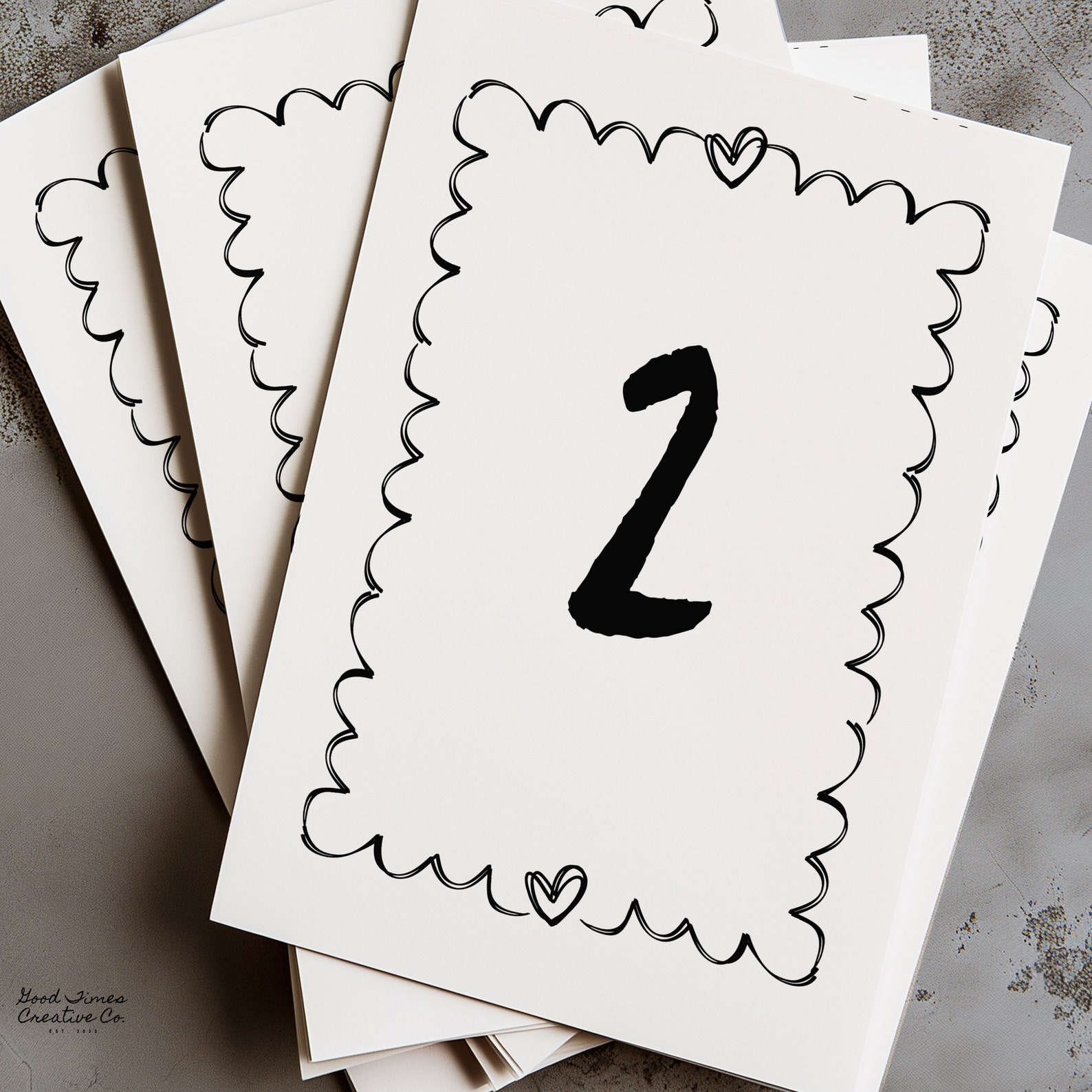 Handwritten Table Number Template Whimsical Table Number Wedding Table ...