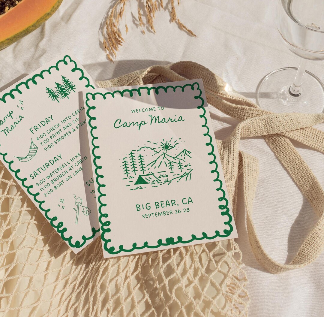 Camp Bach Invitation Template, Bachelorette Invite and Itinerary, Bach ...
