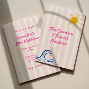 The Summer I Turned Pretty Birthday Invitation: Beach Theme, Editable ...
