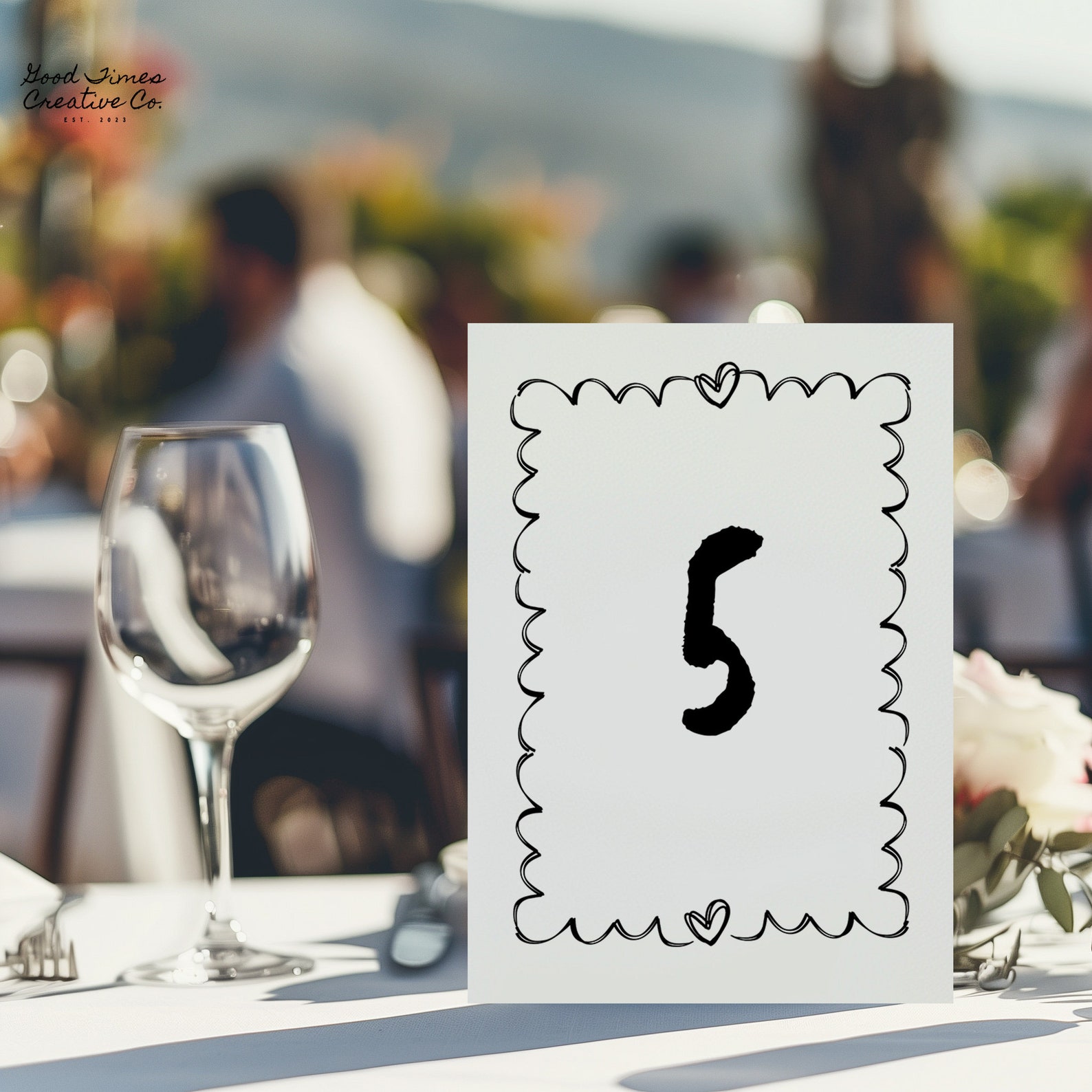 Handwritten Table Number Template Whimsical Table Number Wedding Table ...