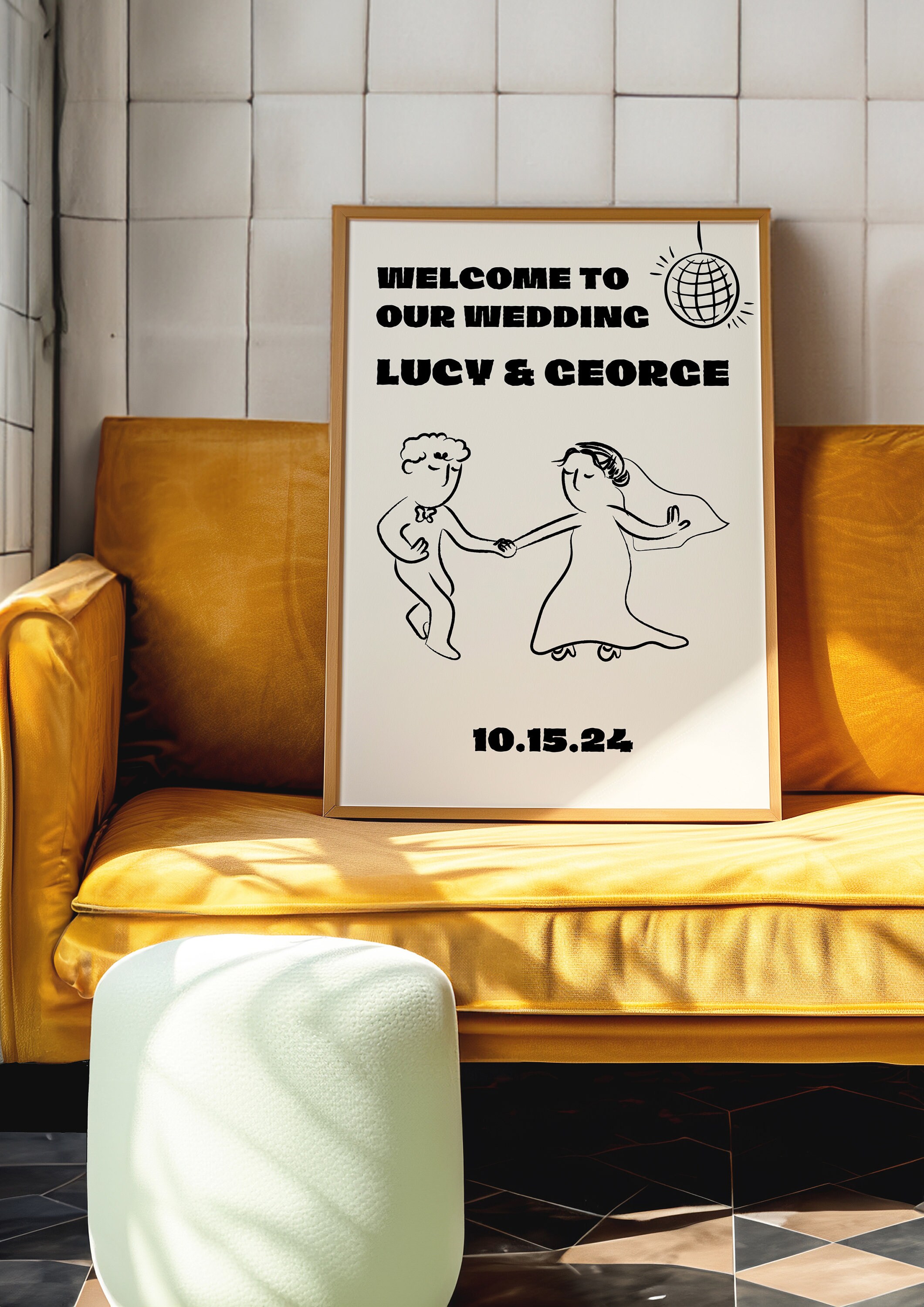 Whimsy Hand Drawn Wedding Welcome Sign Template Wedding Illustrations ...