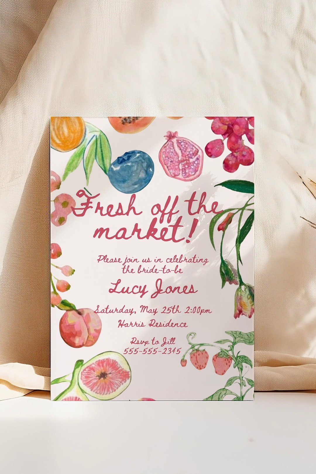 Off the Market Bridal Shower Invitation Template, Farmer's Market ...
