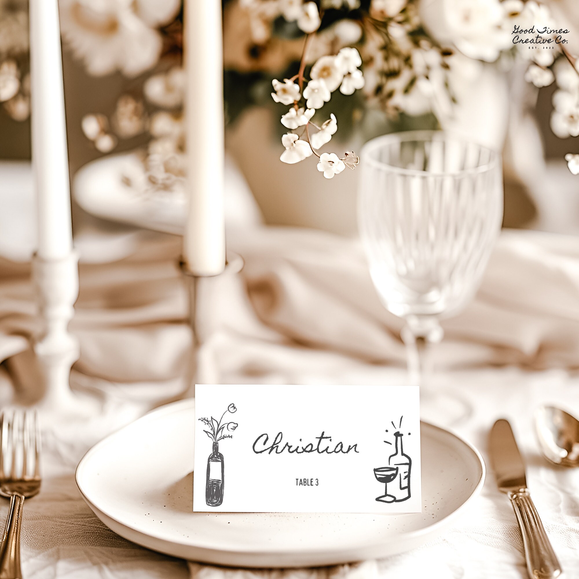 Wedding Place Cards Templates Wedding Place Card Wedding Guest Name ...