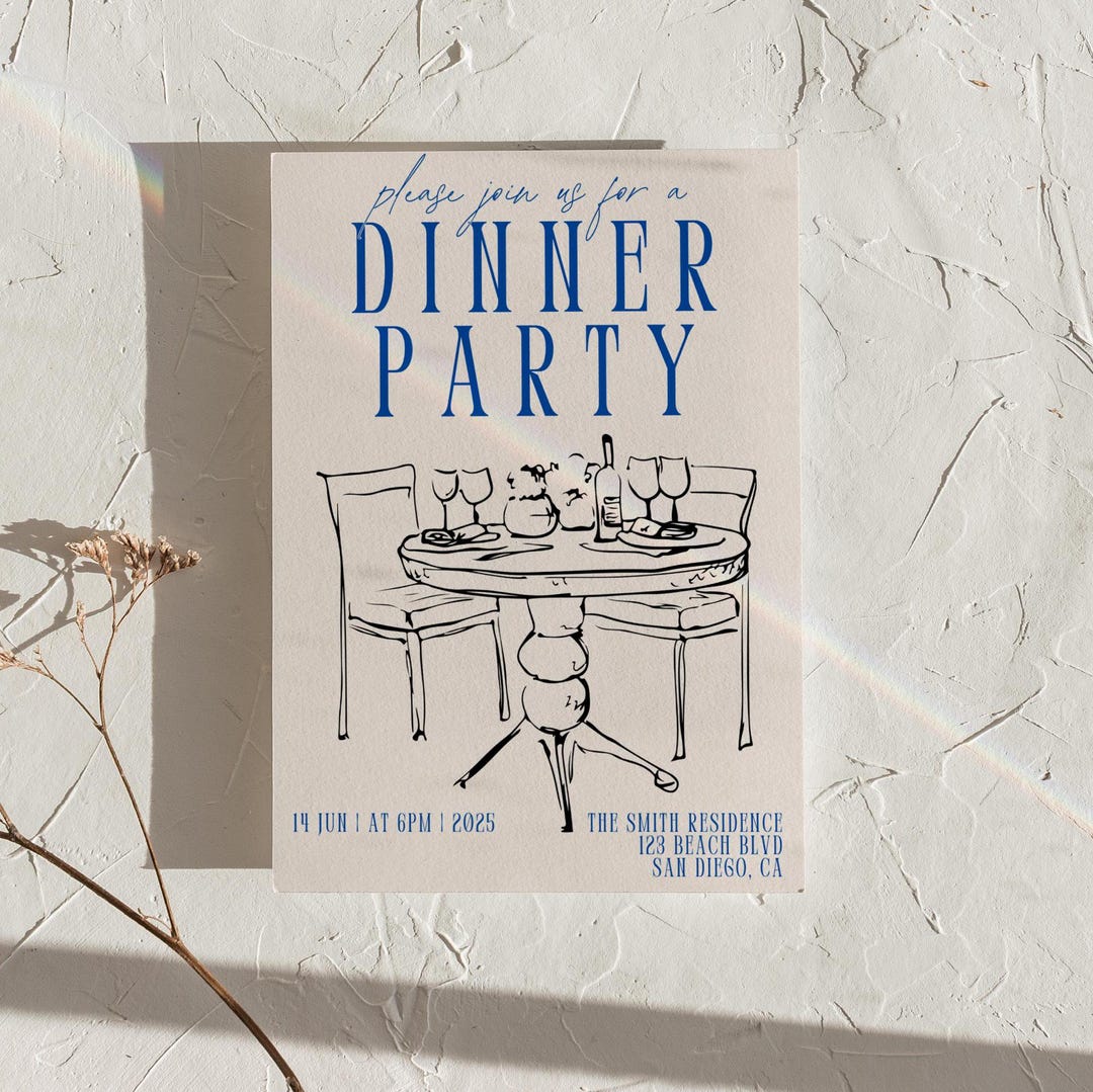 Hand-drawn Dinner Party Invitation: Whimsical Scribble Design (canva ...