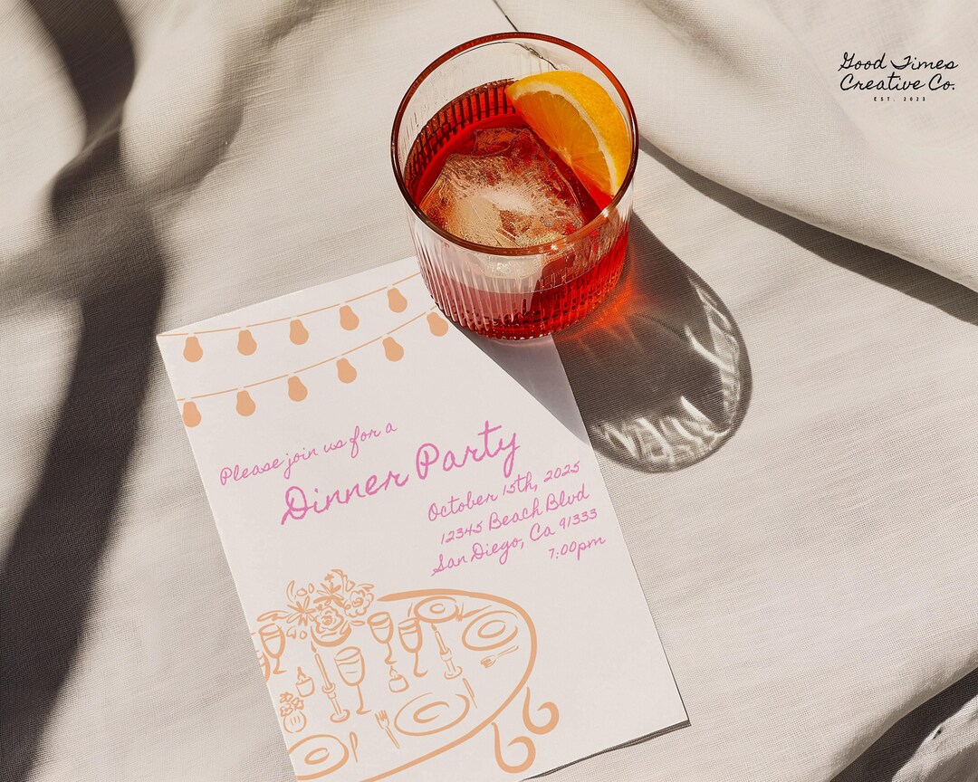 Hand-drawn Dinner Party Invitation Template: Whimsical Scribble Design ...