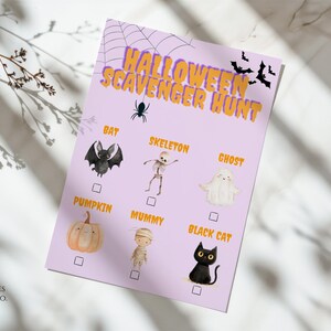 Printable Halloween Scavenger Hunt, Kids Halloween Game Printable ...