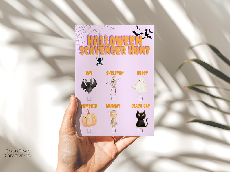 Printable Halloween Scavenger Hunt, Kids Halloween Game Printable ...