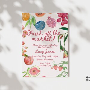 Off the Market Bridal Shower Invitation Template, Farmer's Market Shower Invite, She's off ...