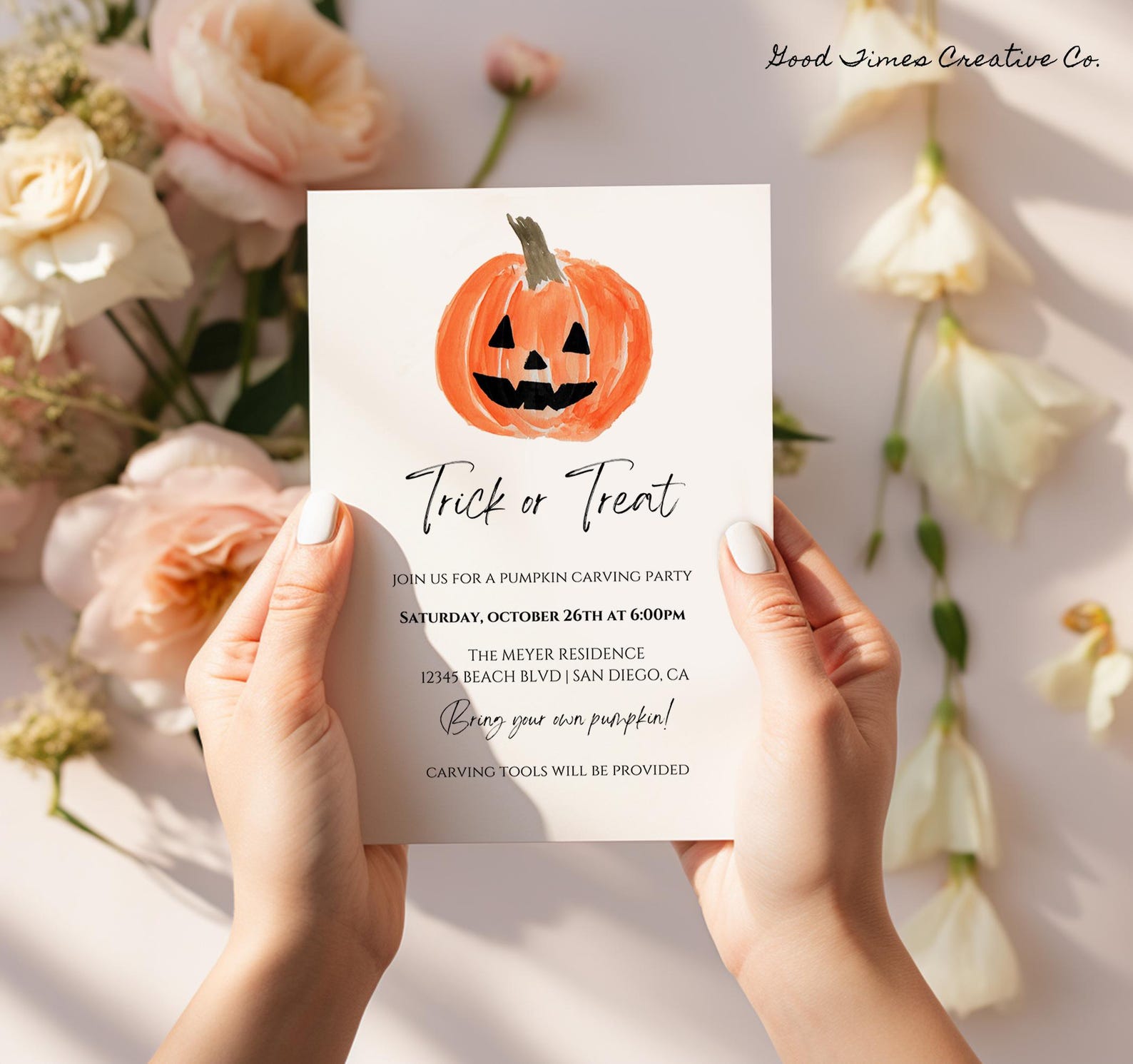 Pumpkin Carving Party Invitation Template: Spooky Halloween (canva) - Etsy