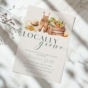 Locally Grown Baby Shower Invitation Template, Farmers Market Baby ...