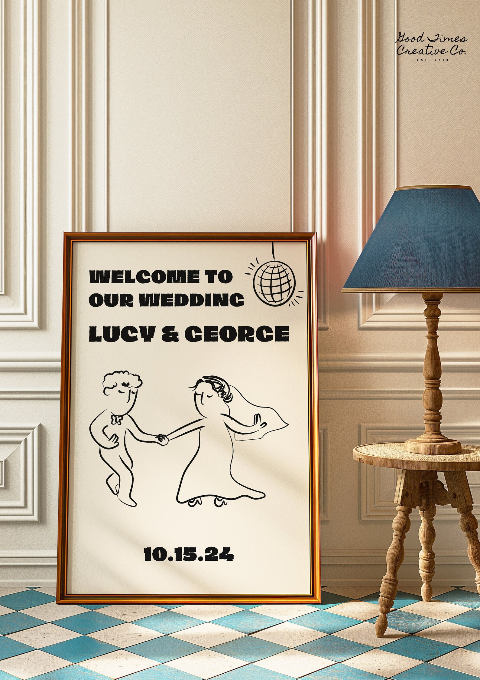 Whimsy Hand Drawn Wedding Welcome Sign Template Wedding Illustrations ...