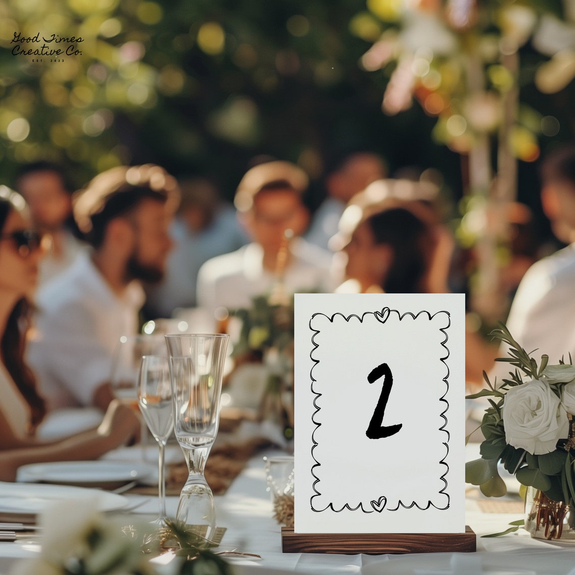 Handwritten Table Number Template Whimsical Table Number Wedding Table ...