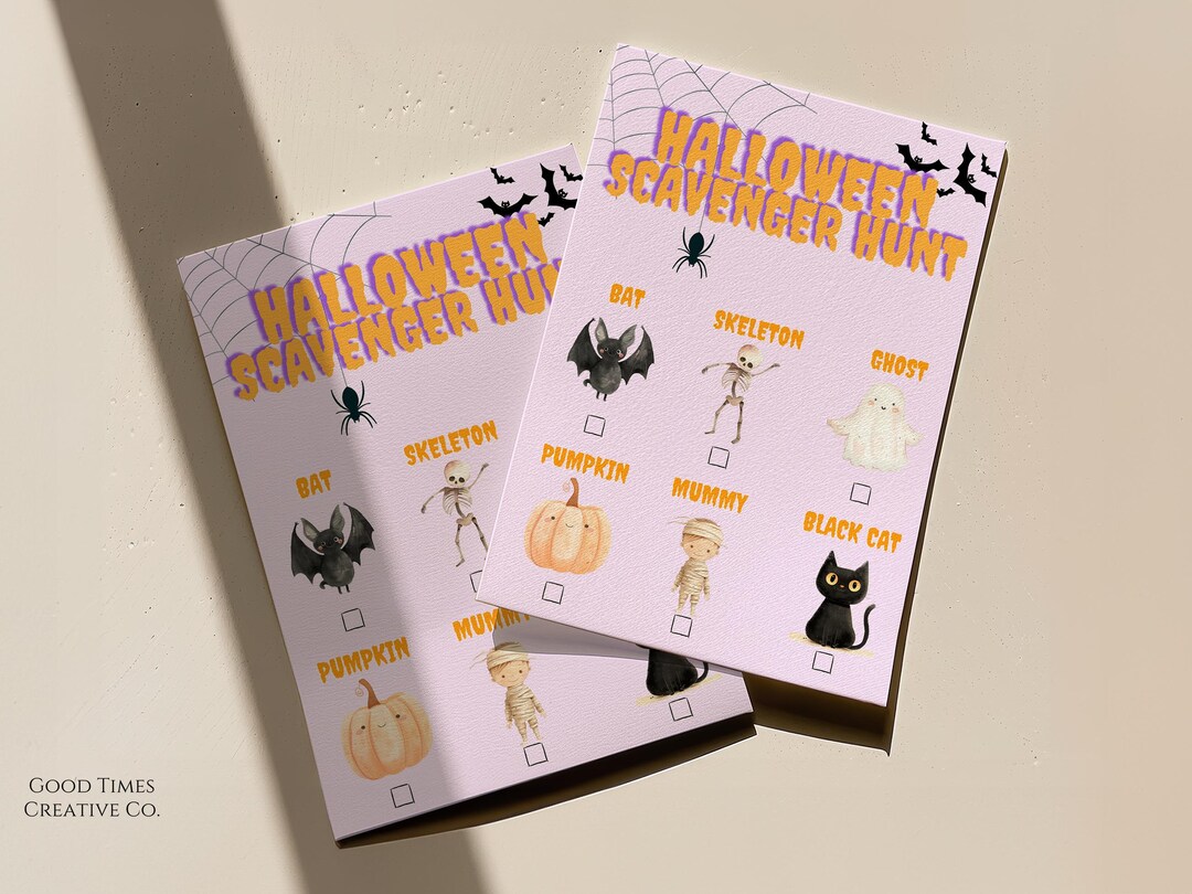 Printable Halloween Scavenger Hunt, Kids Halloween Game Printable ...