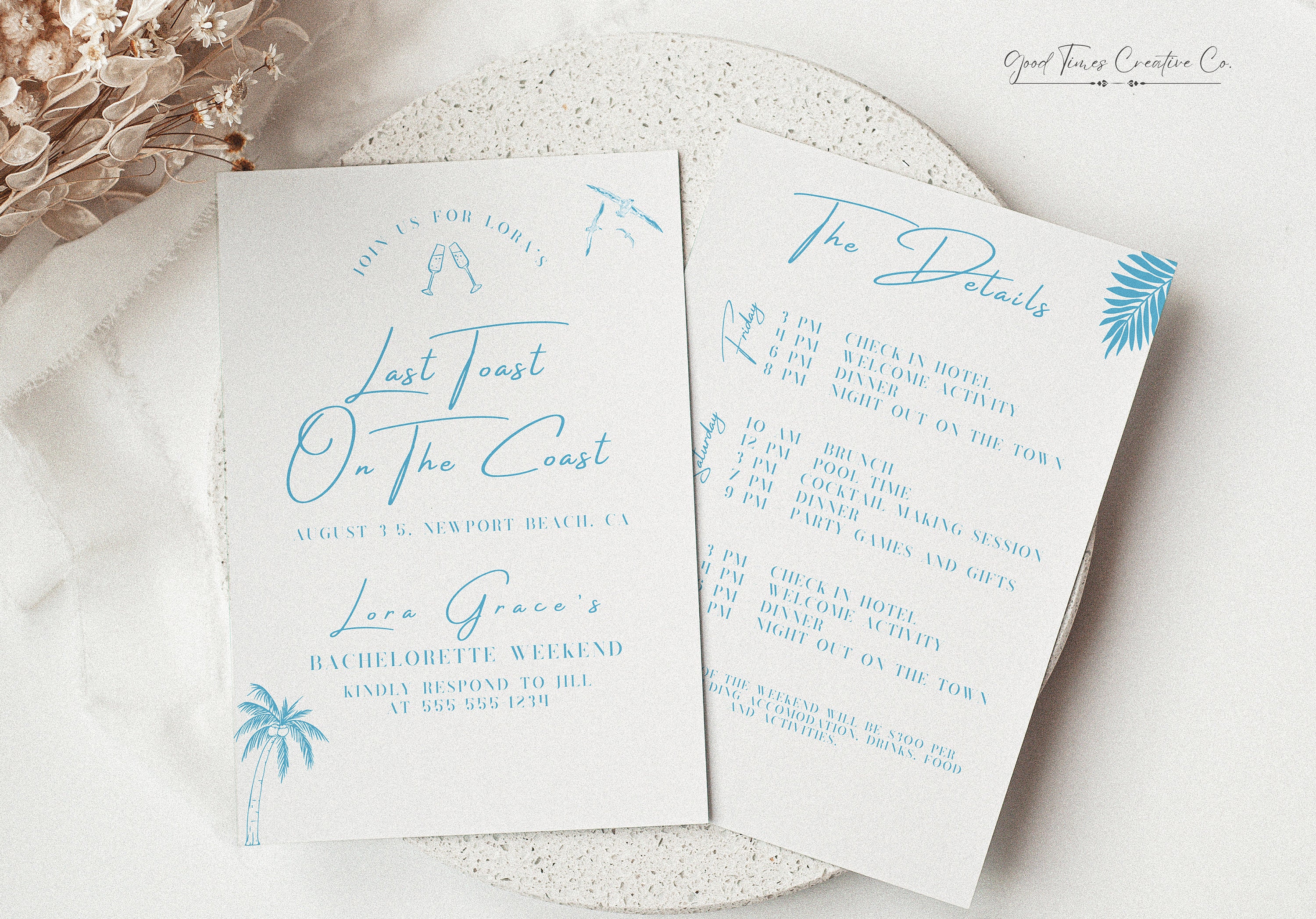 Last Toast on the Coast Bachelorette Invitation, Bachelorette Weekend ...