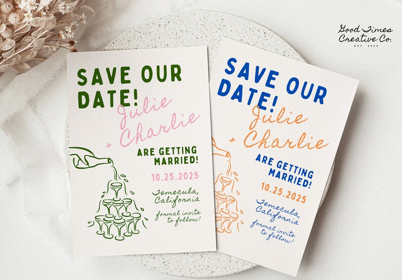 Wedding Save the Date Template, Editable Hand Drawn, Handwritten Save the Date, Illustration ...