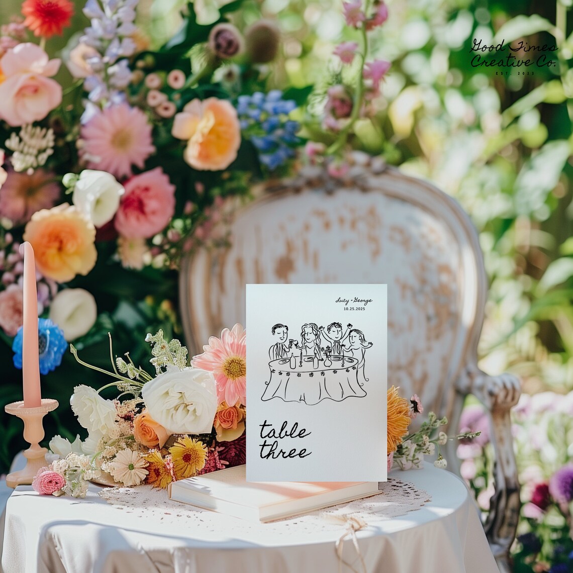 Handwritten Table Number Template Whimsical Table Number Wedding Table ...