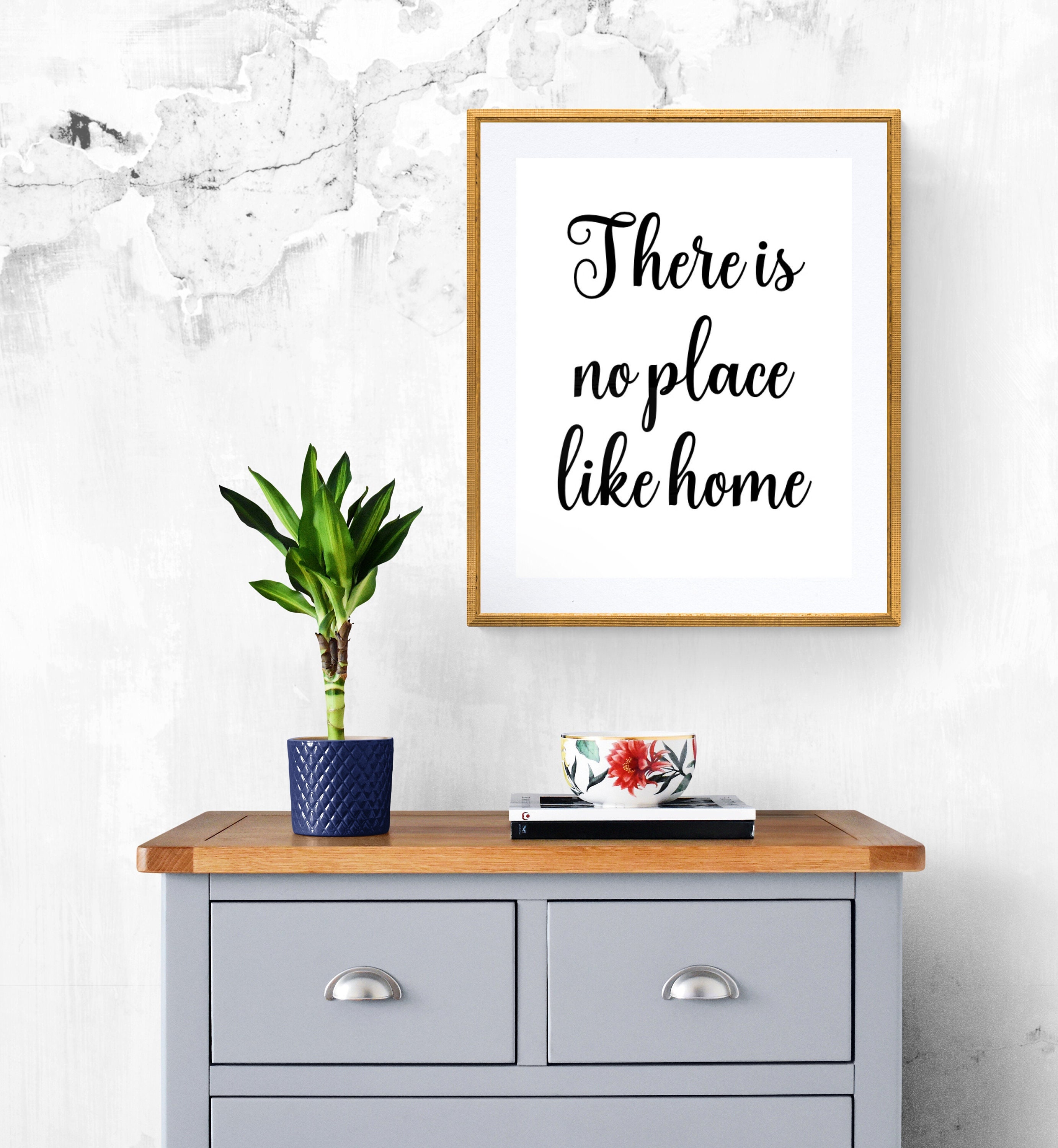 There is No Place Like Home Quotes Calligraphy Wall Print - Etsy