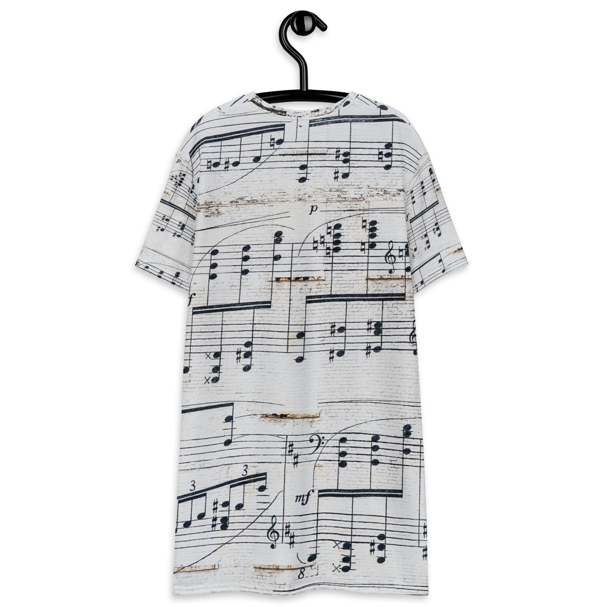 Music Notes T-shirt Dress Women's Music Dress Musical - Etsy