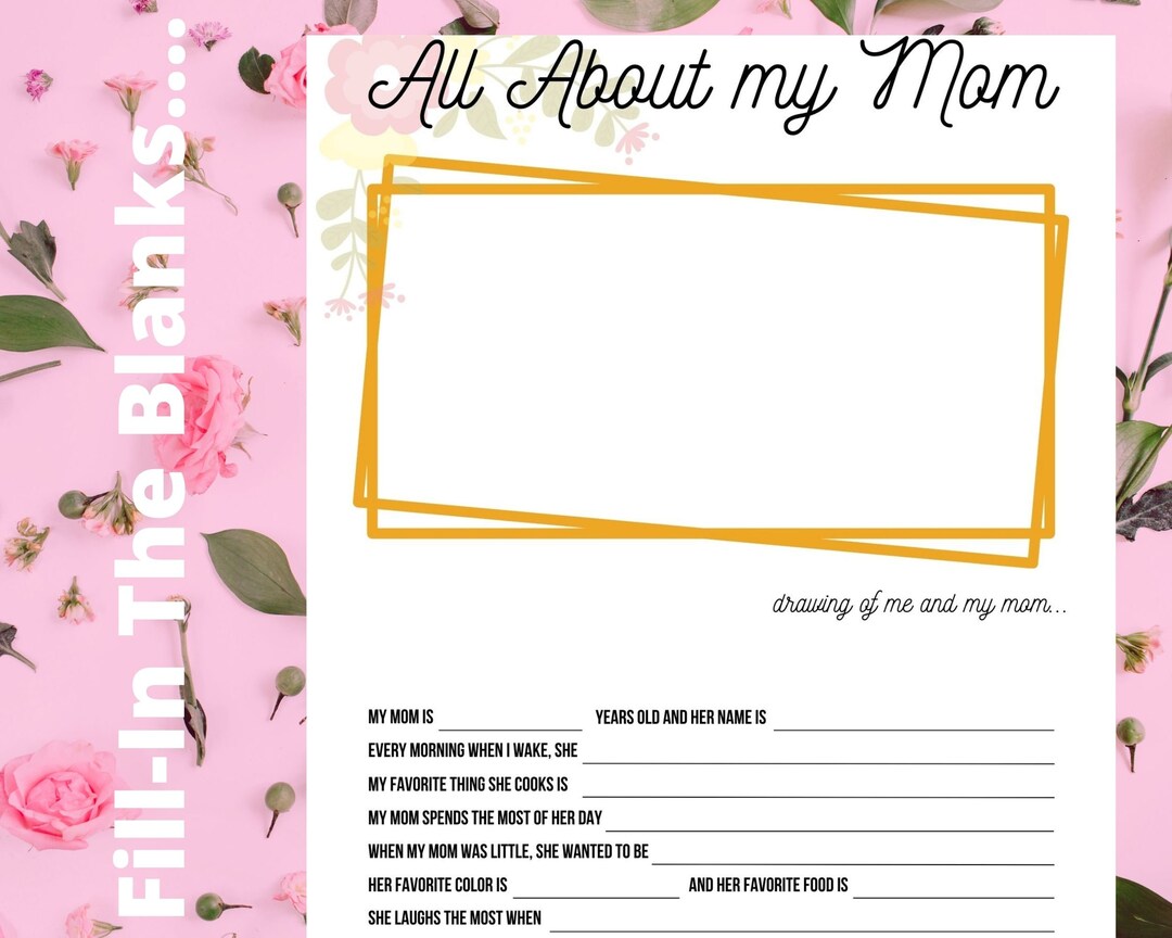 All About My Mom, All About Mom, Questionnaire, Happy Mother's Day, DIY ...
