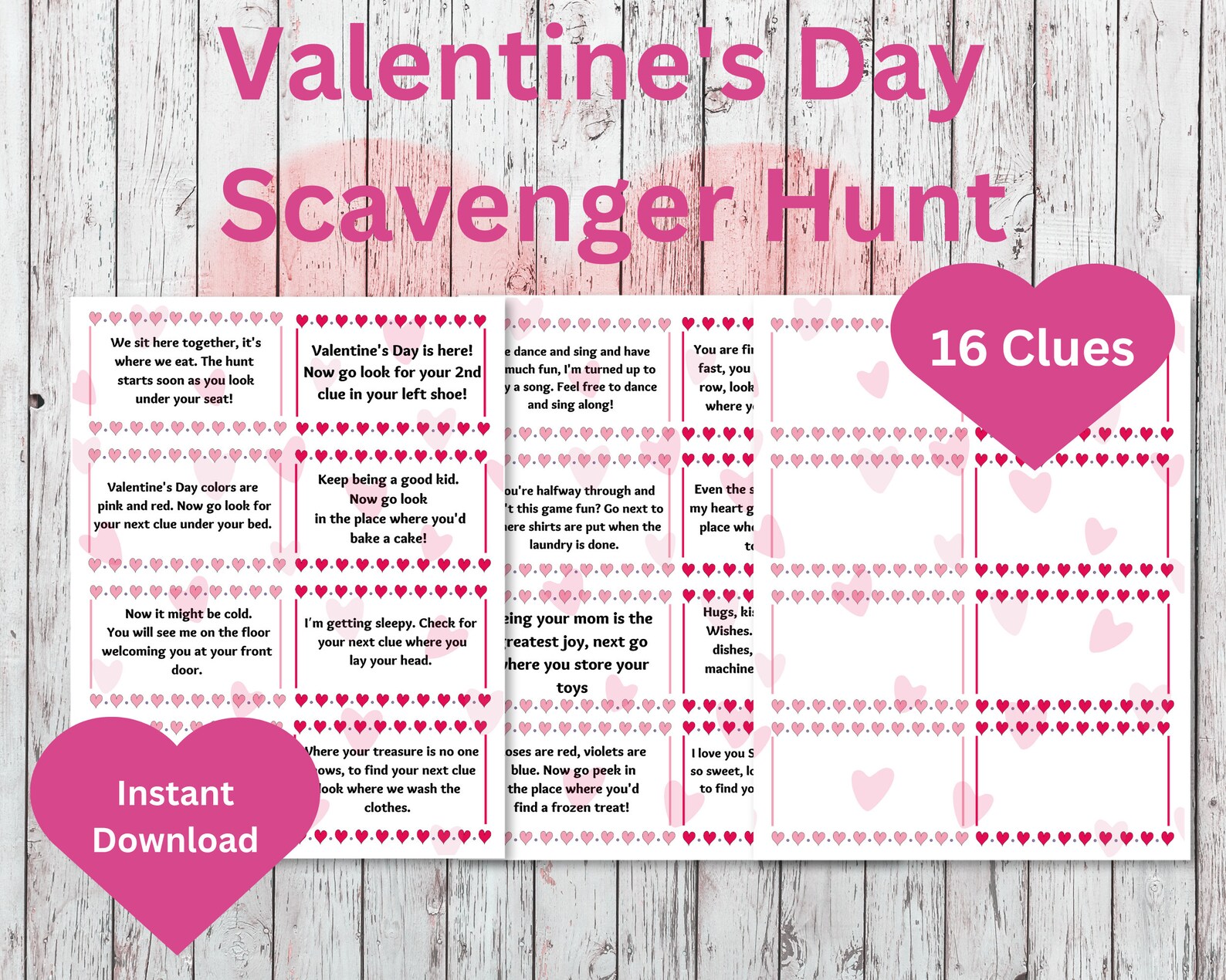 Valentine's Day Scavenger Hunt | Valentine's Indoor Scavenger Hunt ...