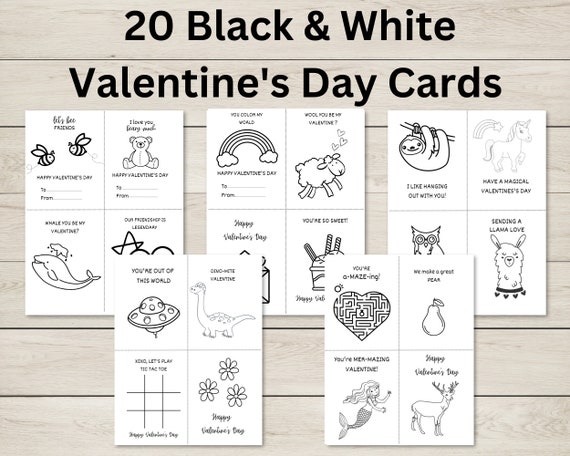 Black And White Valentines Day Printables Valentine's Day Bingo