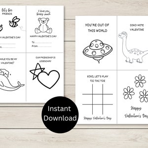 Black & White Valentine's Day Cards for Kids (printable PDF) - Etsy