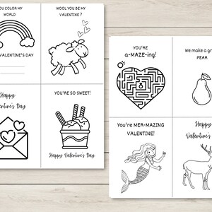 Black & White Valentine's Day Cards for Kids (printable PDF) - Etsy