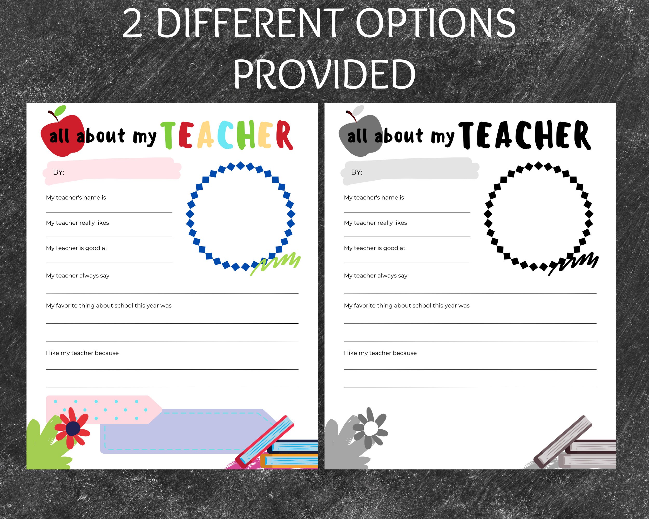 All About My Teacher Questionnaire, Teacher Appreciation Week, Coloring ...