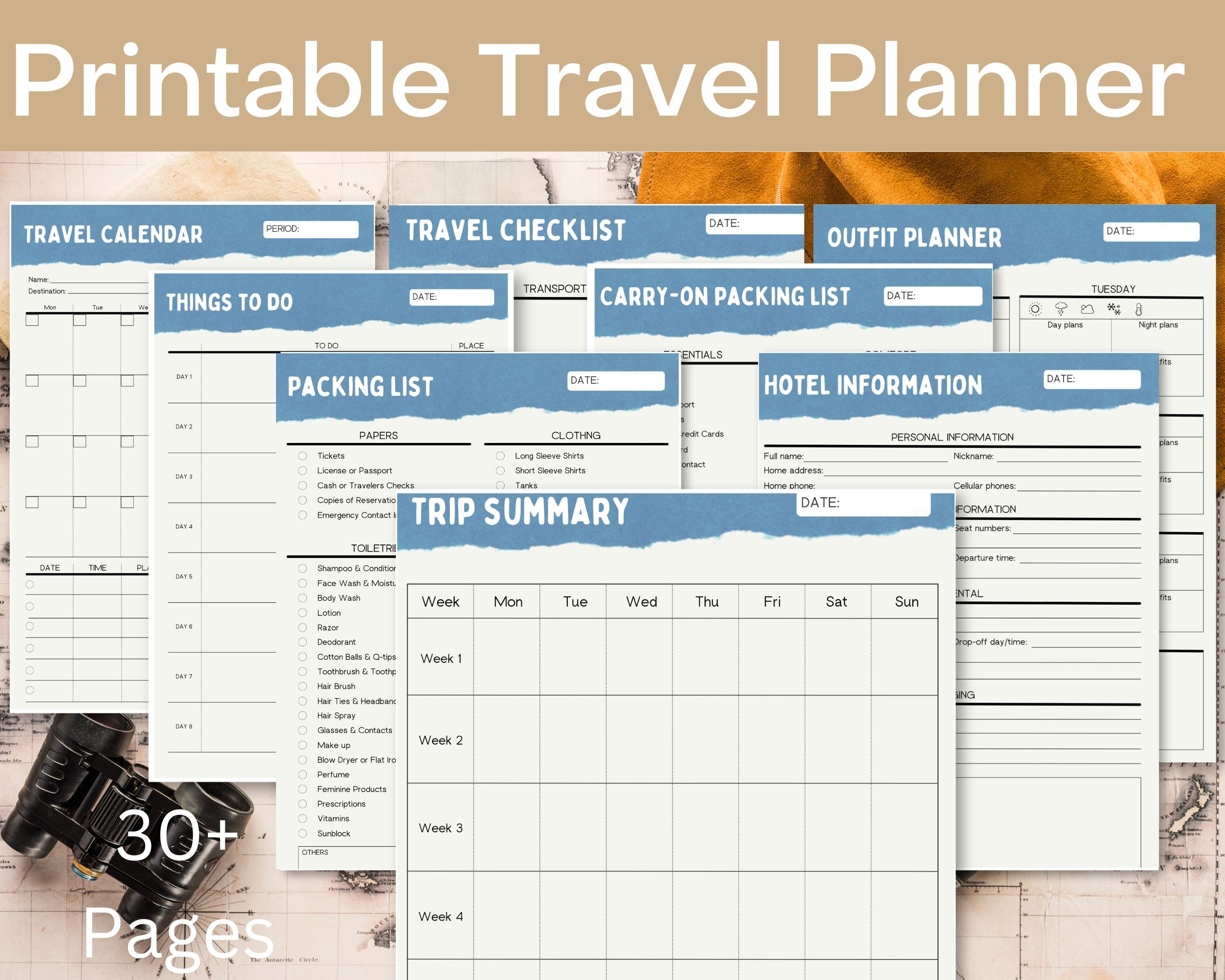 The Ultimate Vacation Planner Bundle | Vacation Checklist | - Etsy