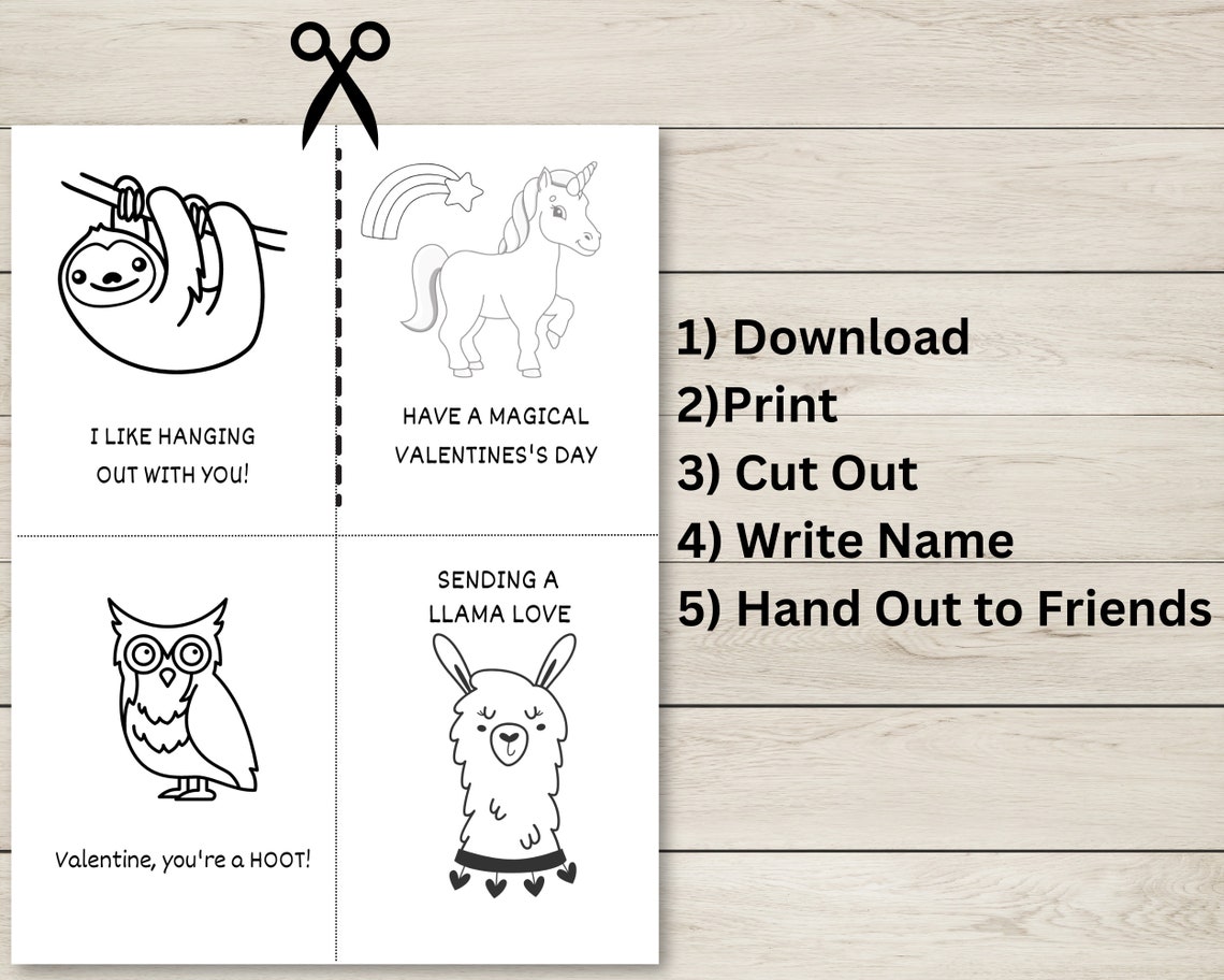 Black & White Valentine's Day Cards for Kids (printable PDF) - Etsy