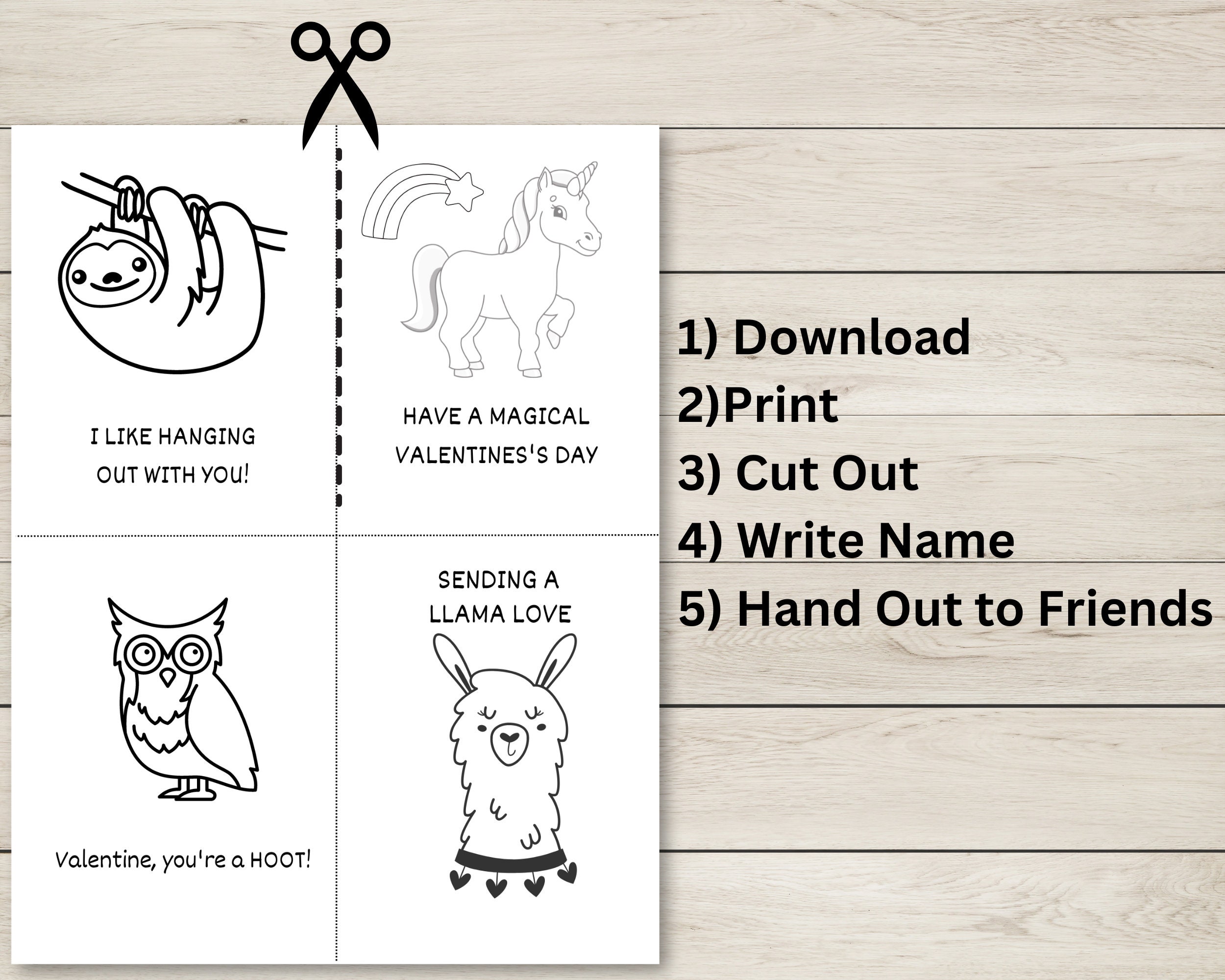 Black & White Printable Valentines Day Cards | Valentine's for Kids ...