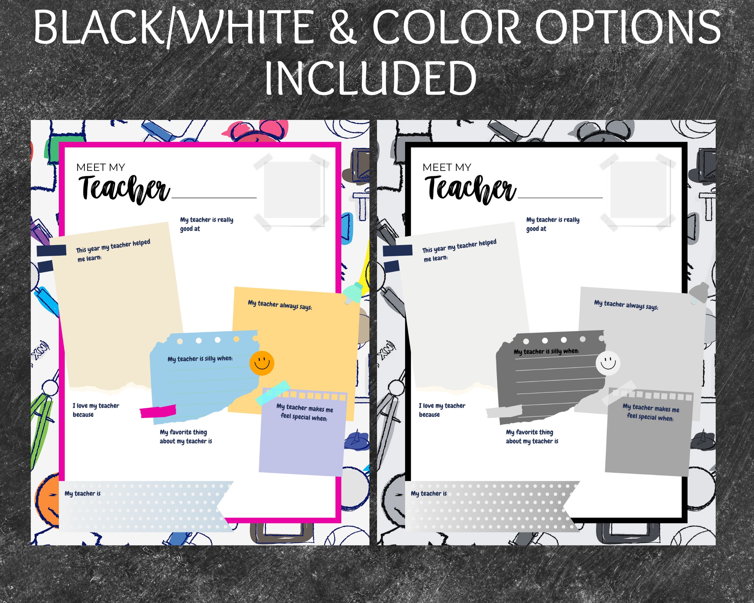 Teacher Appreciation Week Bundle, All About My Teacher Questionnaire ...