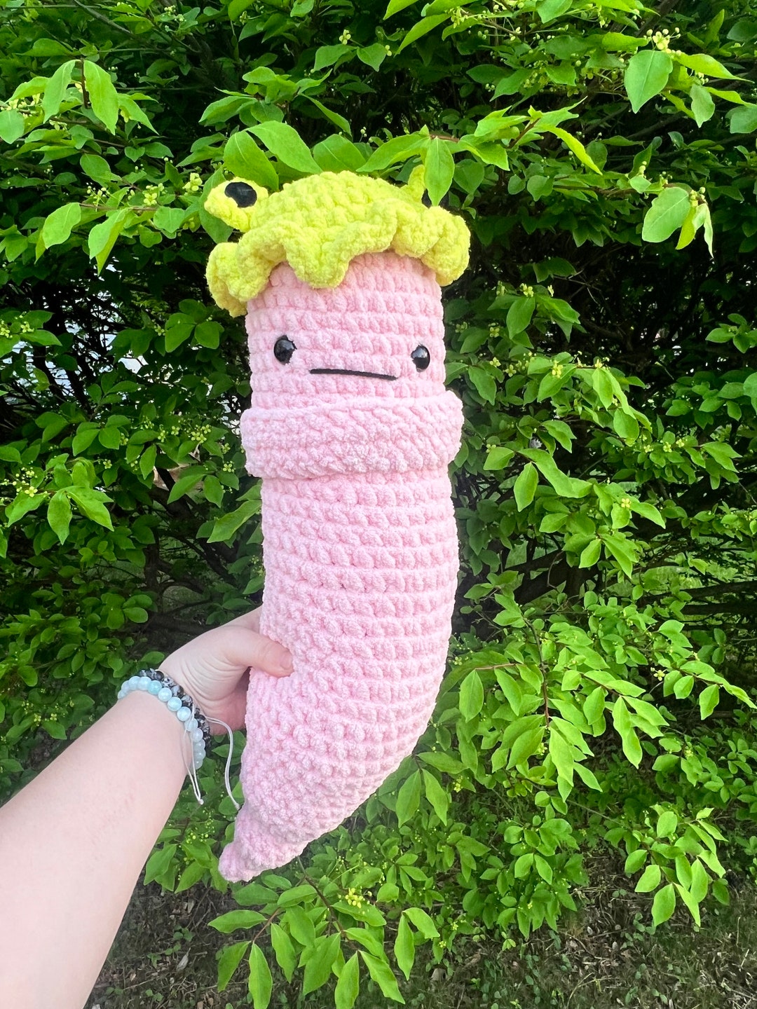 Froggie Earthworm Plushie Worm Frog Bucket Hat Handmade Crochet Plush ...