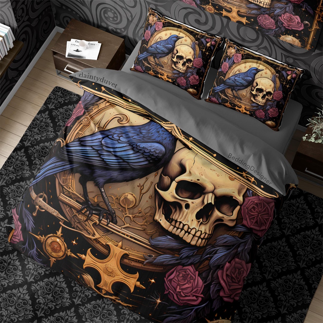 Gothic Victorian Aesthetic Duvet Cover Whimsigothic Quilt Cover, Dark ...