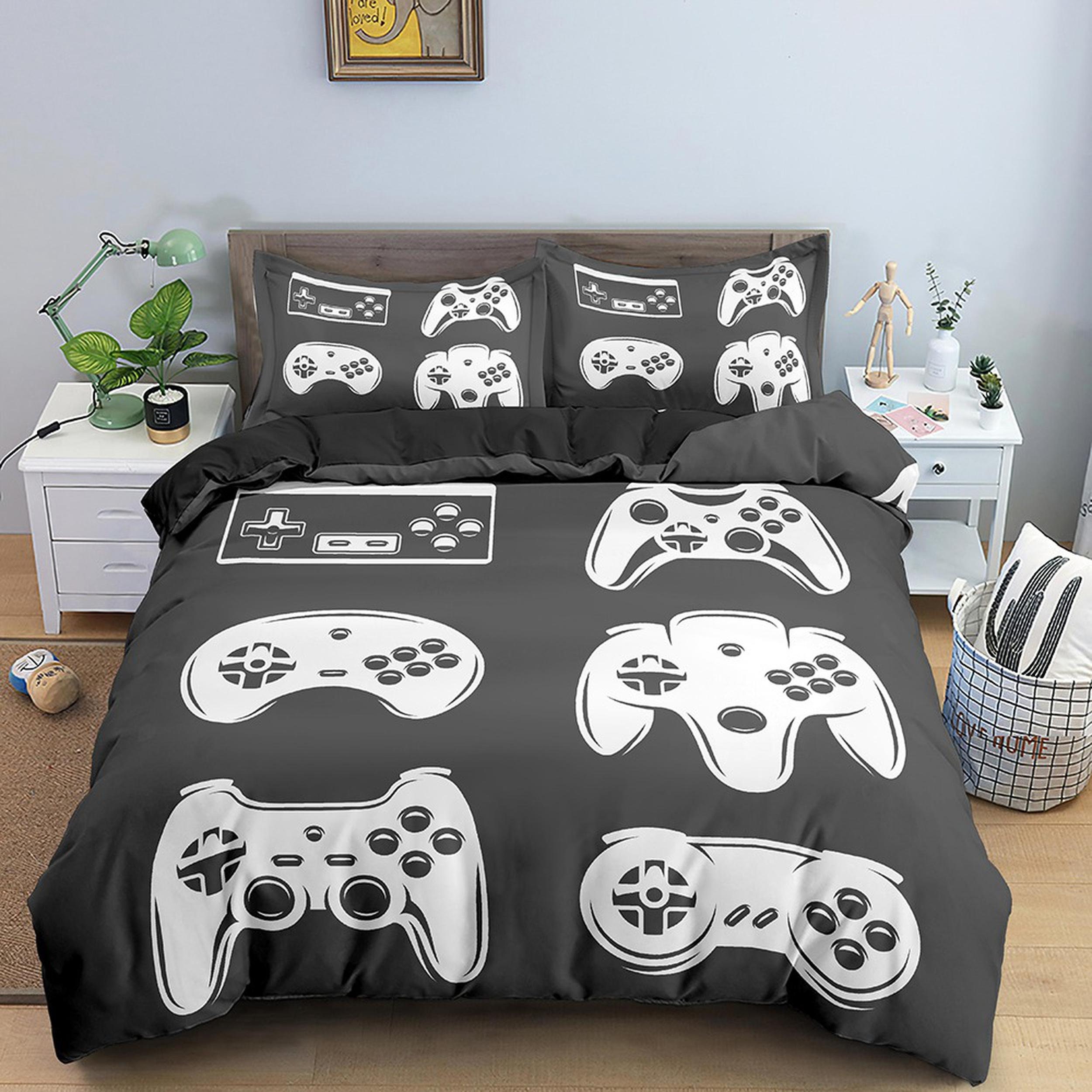 90s Nostalgia Gamer Bedding Black and White Duvet Cover Video - Etsy