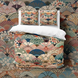 Oriental Pattern Quilt Cover Japanese Bedding Set, Cotton Duvet Cover ...