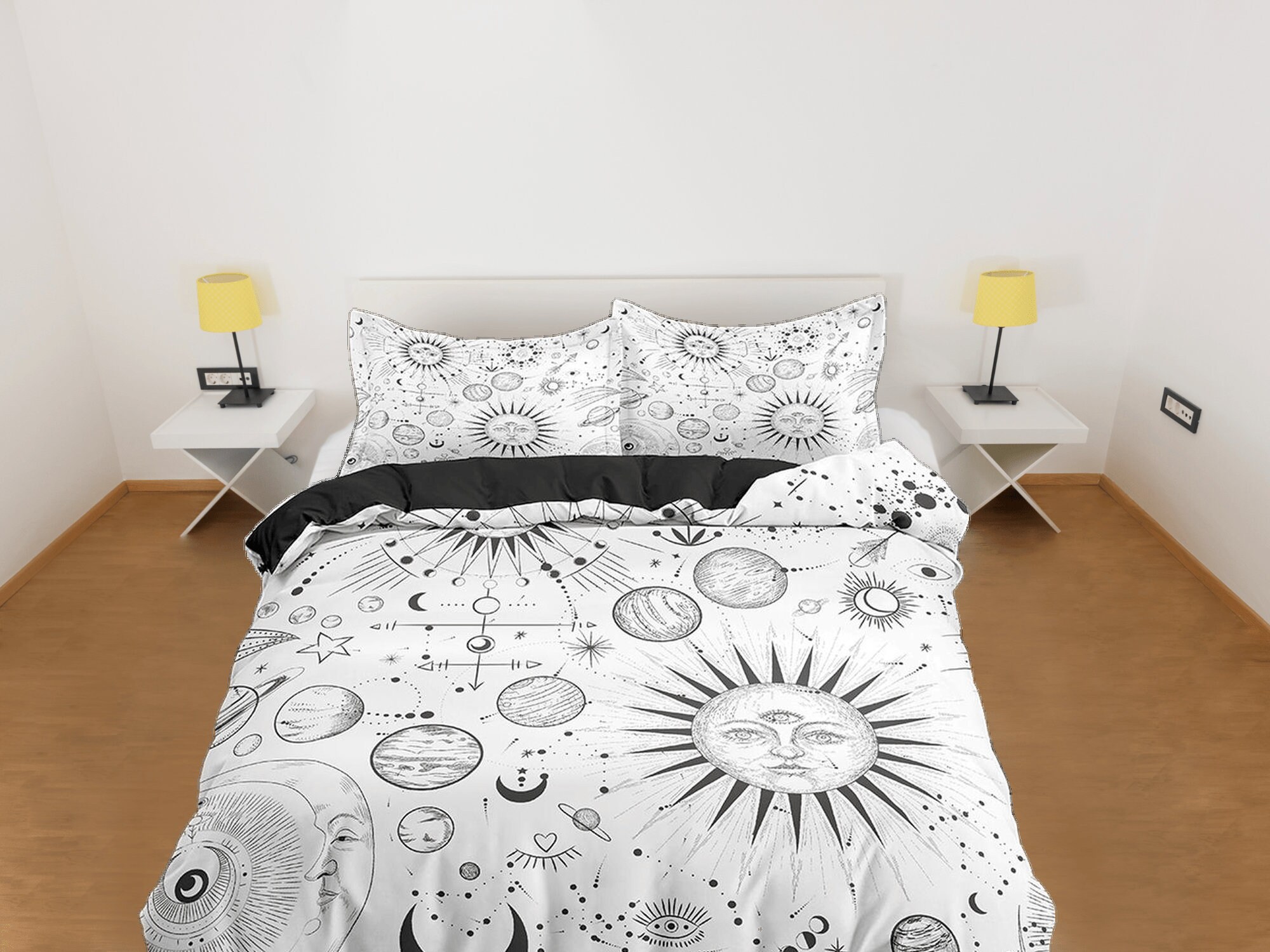 Celestial Cotton Duvet Cover Constellation Quilt Cover Sun - Etsy