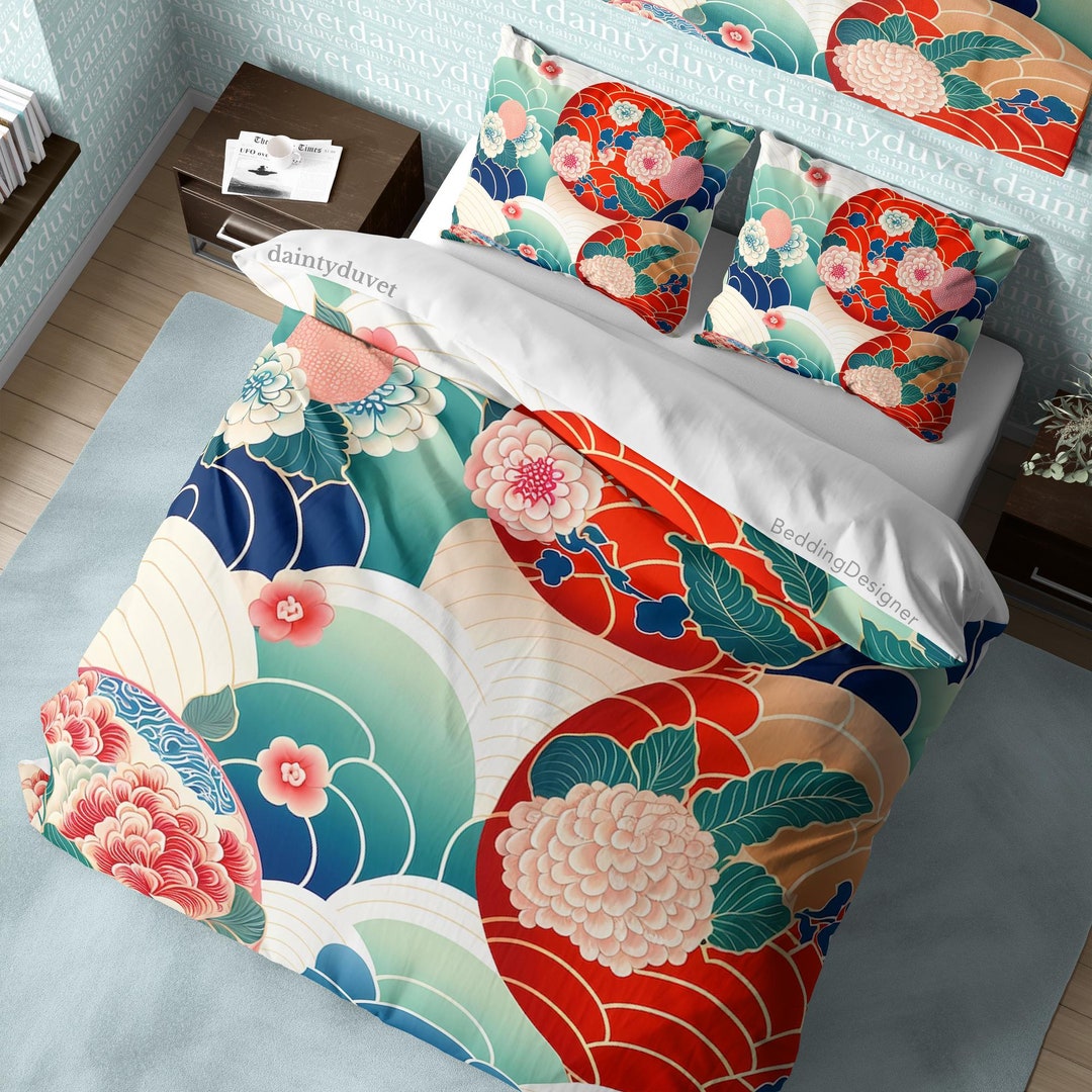 Chrysanthemum Duvet Cover Vibrant Color Quilt Cover, Colorful Bedspread ...
