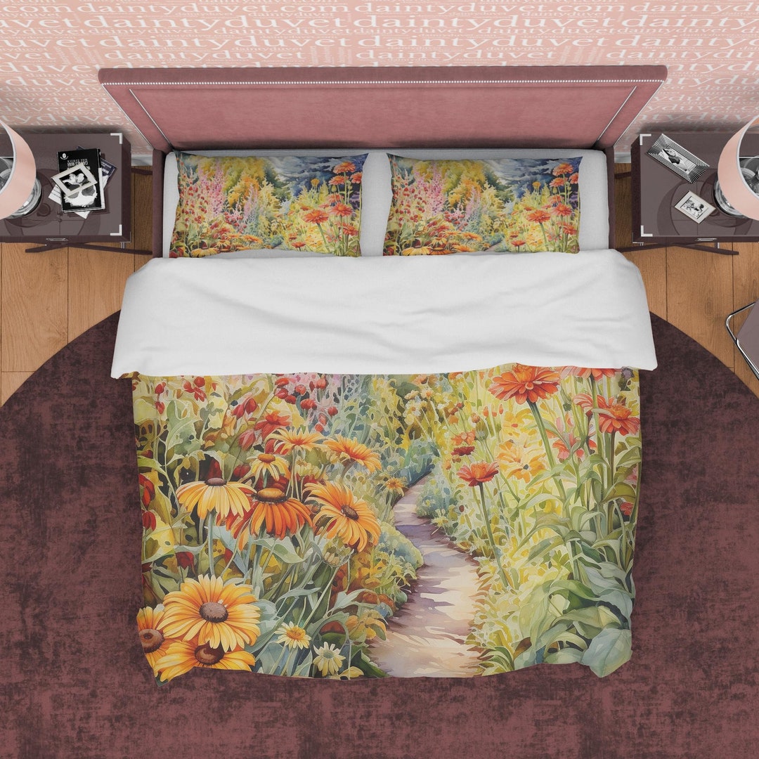 Artistic Duvet Cover Realistic Flower Quilt Cover, Girly Bedroom ...